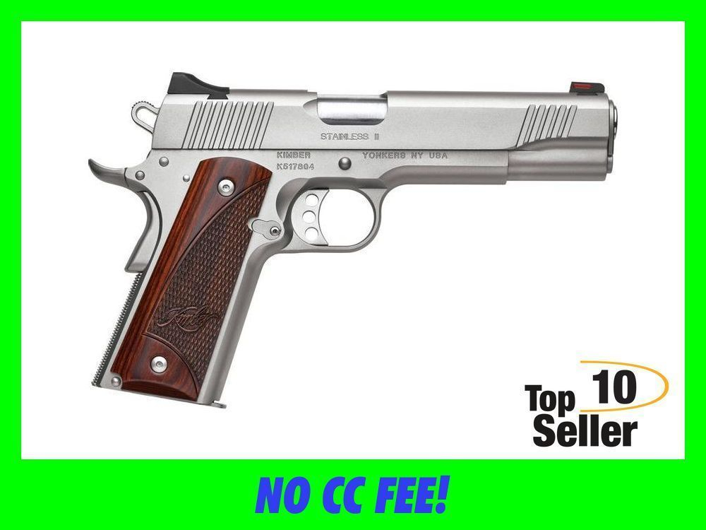 Kimber Mfg.,inc 3200385 Stainless II 10mm 8+1 5” Satin Silver Front ...