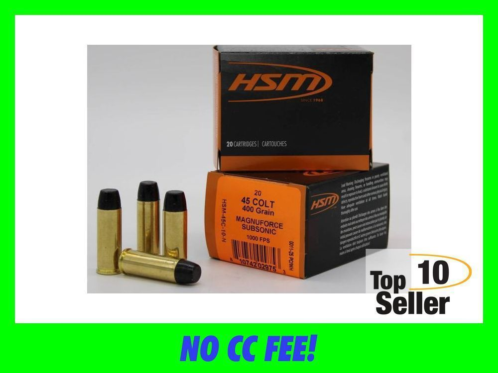 HSM SUBSONIC 45LC HITEK 400GR HCFN 20/20 - Pistol Ammunition at ...