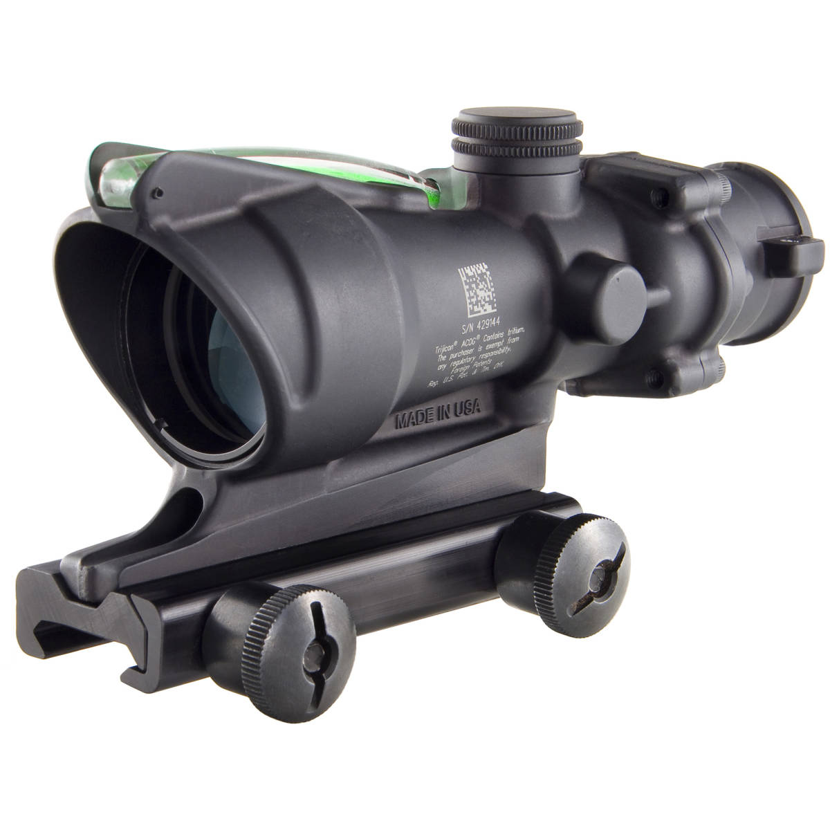 Trijicon 100218 ACOG Black Hardcoat Anodized 4x 32mm Illuminated Green ...