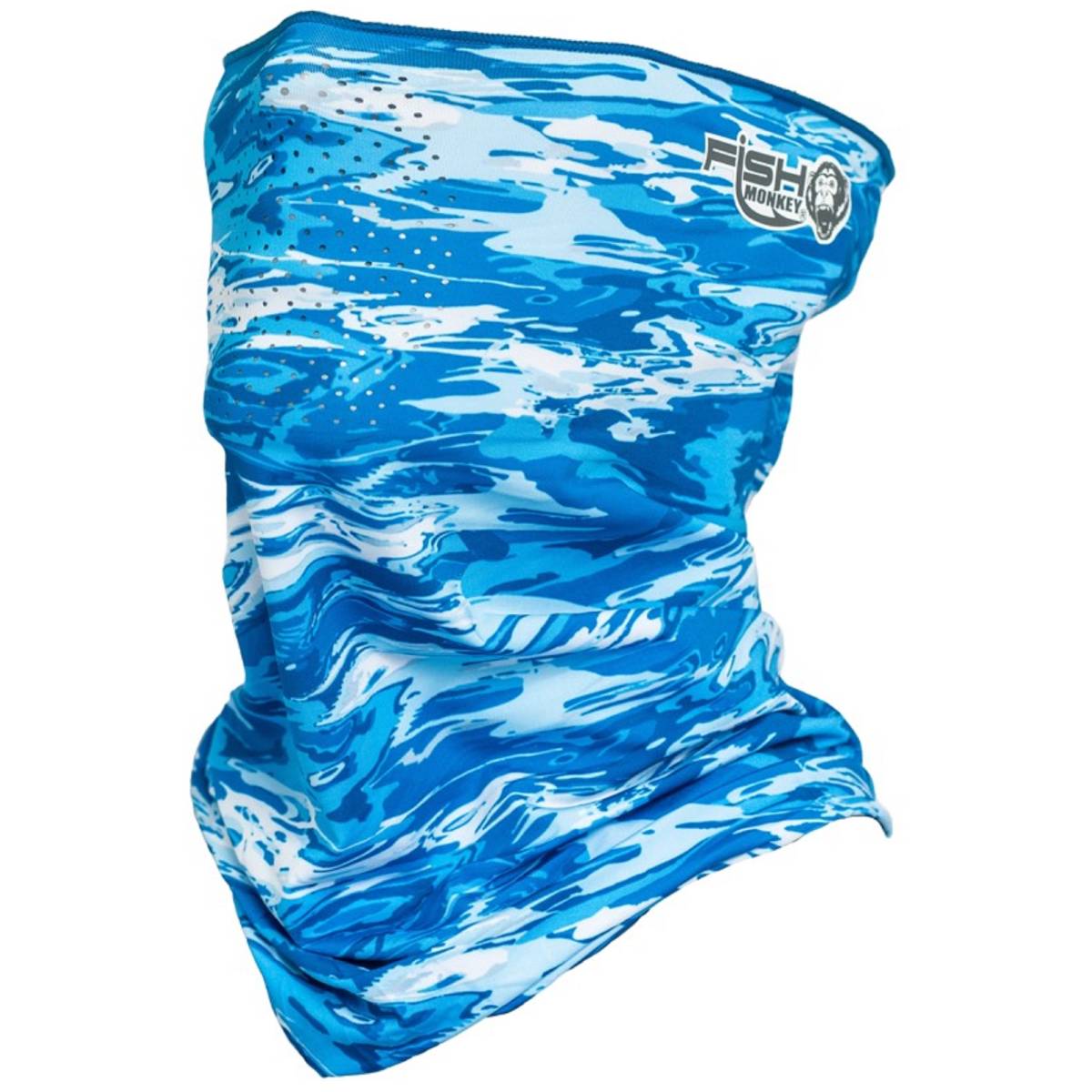 Fish Monkey Performance Face Guard/Mask Blue Water Camo One Size ...
