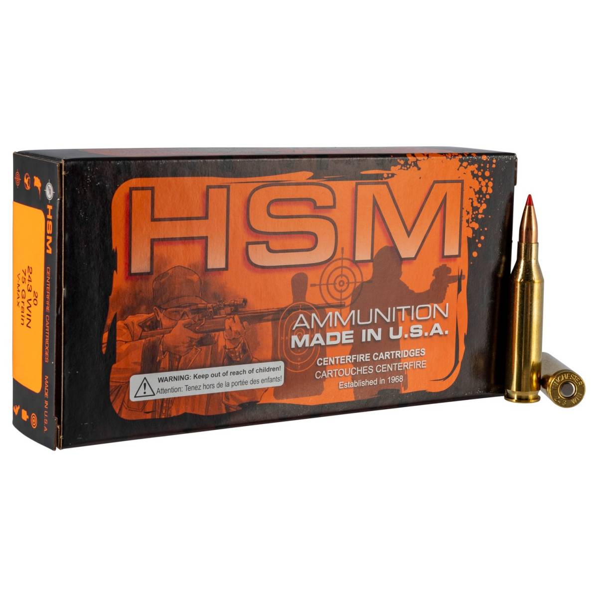 HSM 2432N Varmint 243 Win 75 gr Hornady V Max 20 Per Box/ 25 Case ...