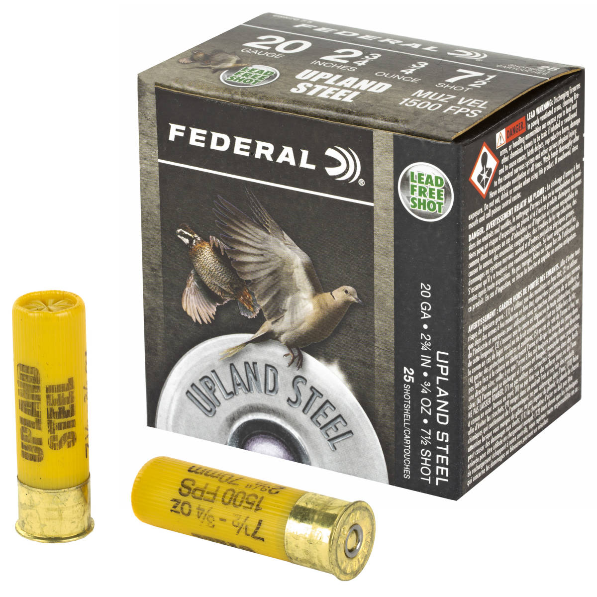 Federal USH2075 Upland Field & Range 20Gauge 2.75” 7/8oz 7.5Shot 25 ...