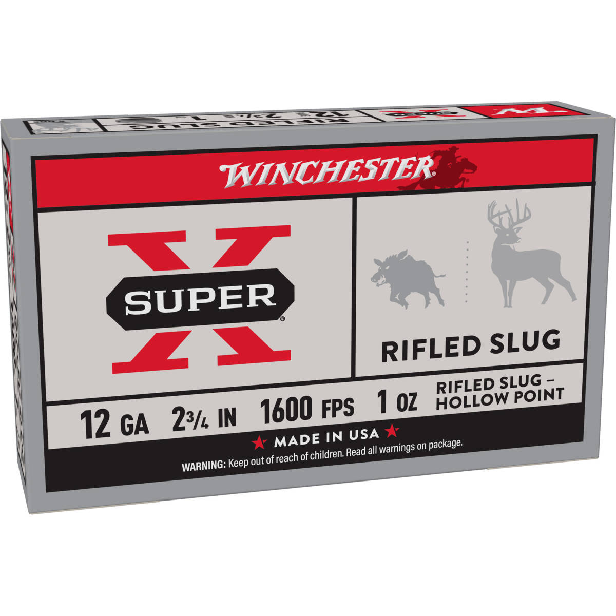 Winchester SUPER-X 12 Gauge Slug Hollow Point Slugs 12ga HP Shot GA ...