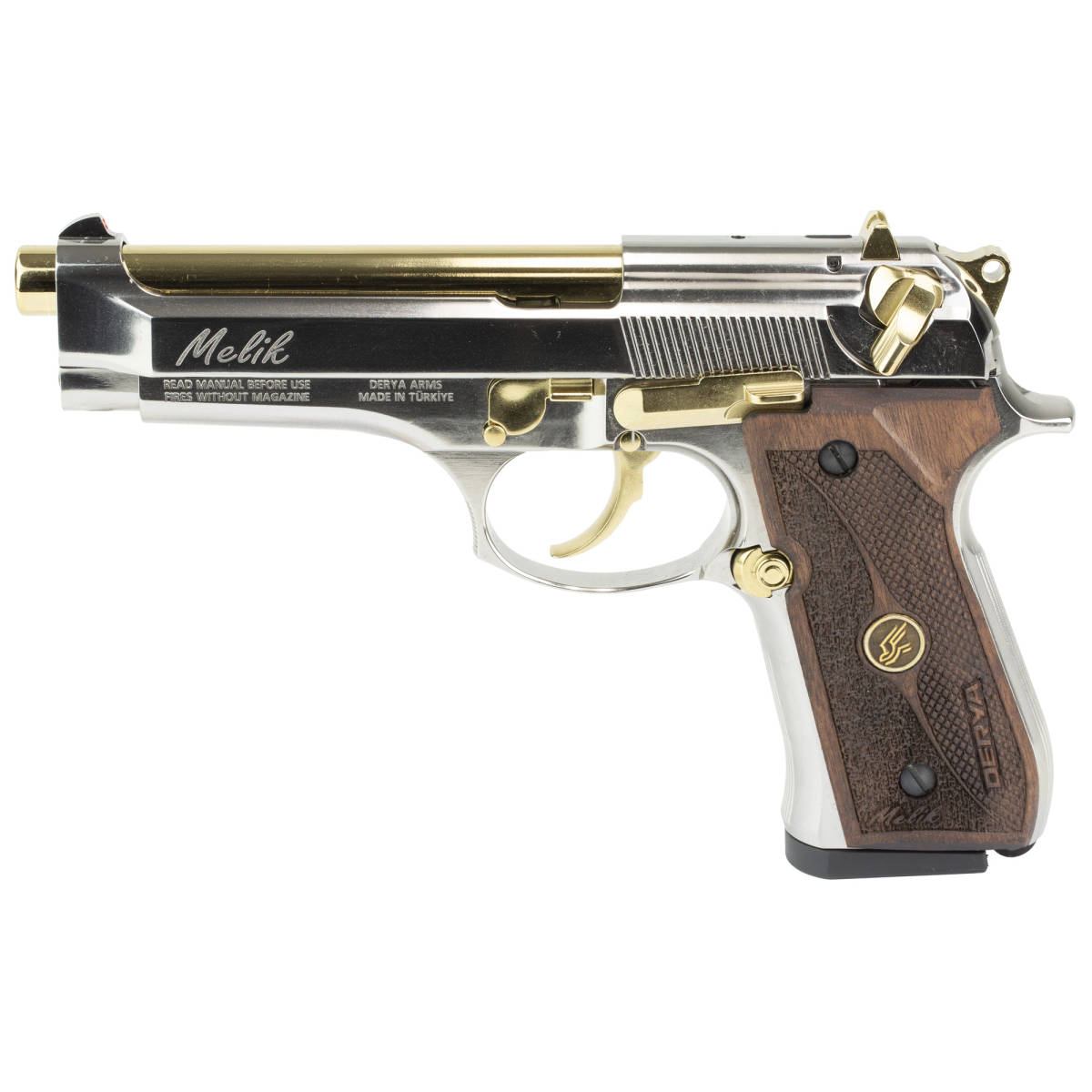 Derya Firearms MELIK9.NG.TR Melik 9mm Luger 17+1 4.90” Gold TiN Steel ...